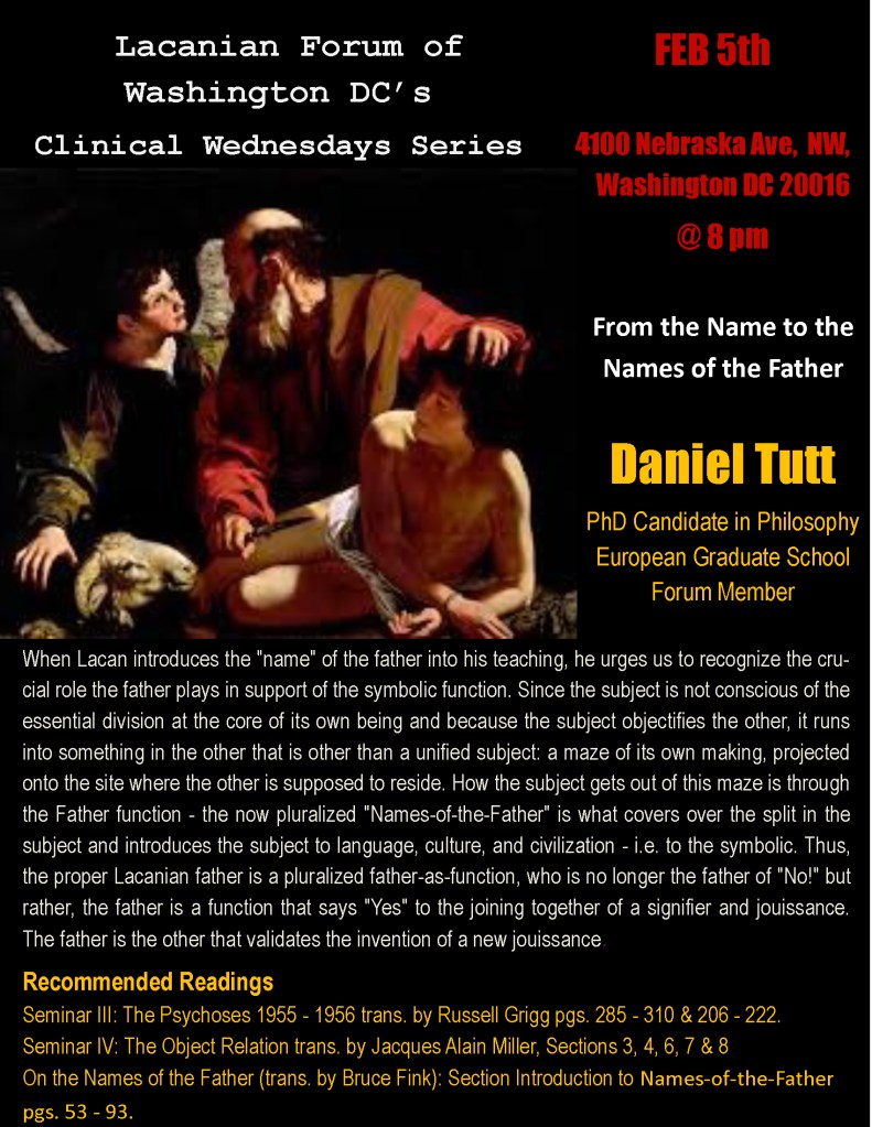 The Evolution of Lacan’s the Name-of-the-Father – Daniel Tutt
